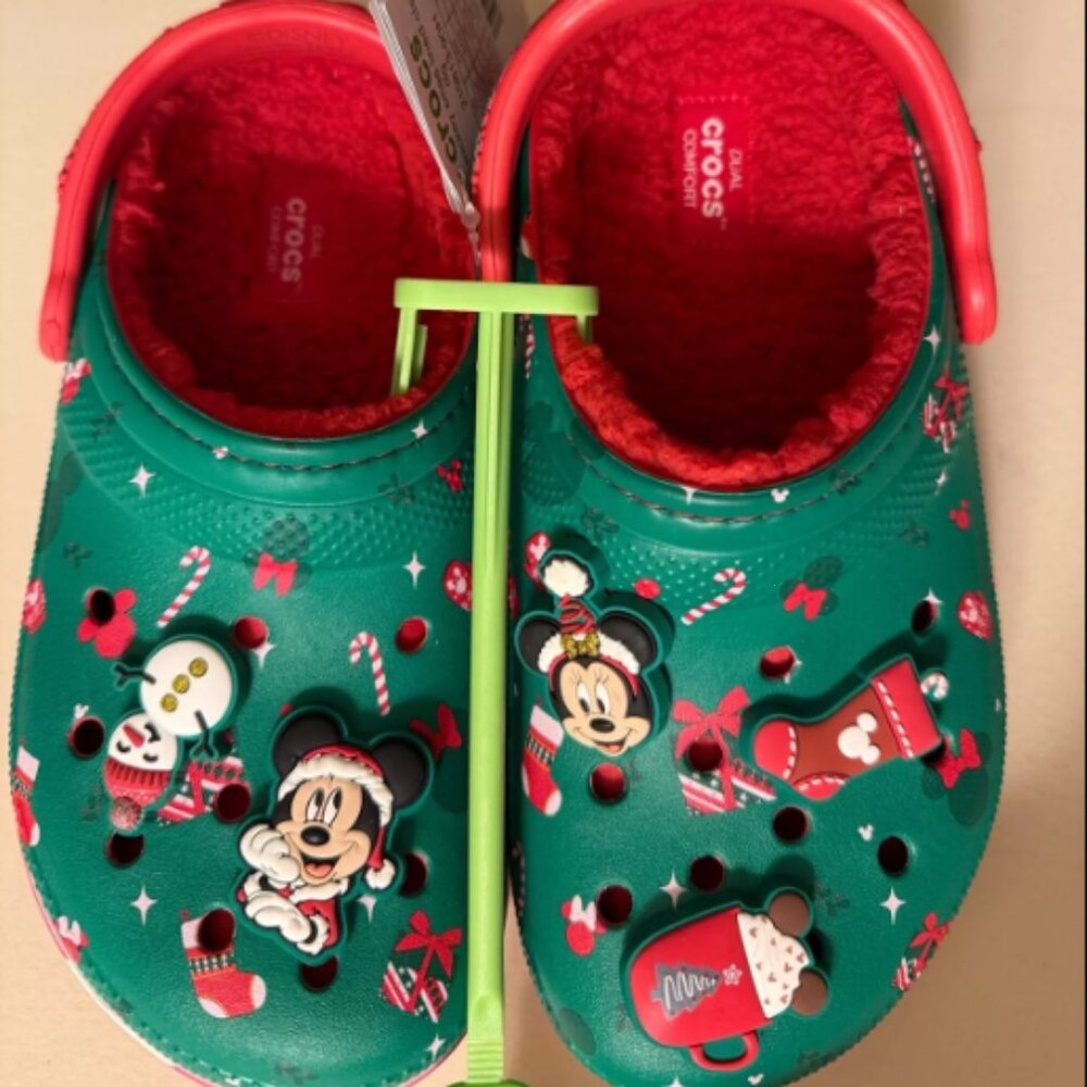 Crocs Mickey Mouse Holiday Lined Classic Clogs - Gem
